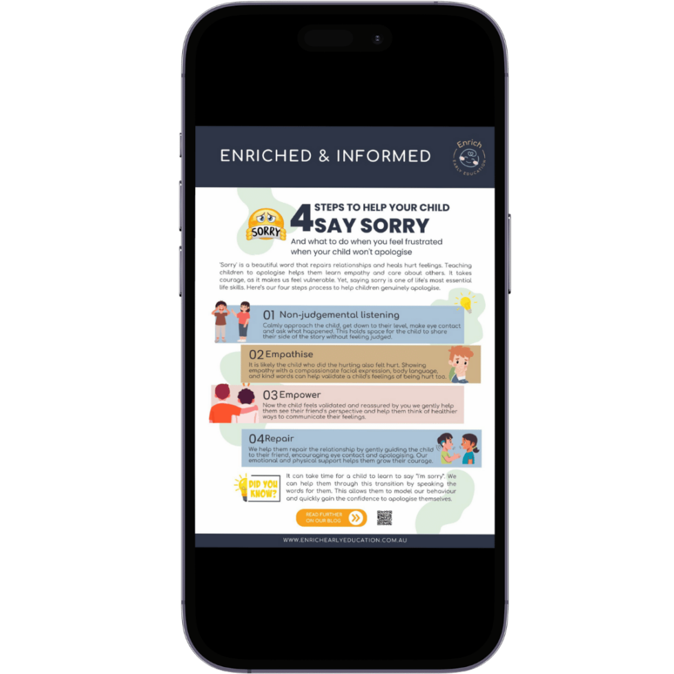How Do You Help a Child Say Sorry | Enrich Early Education